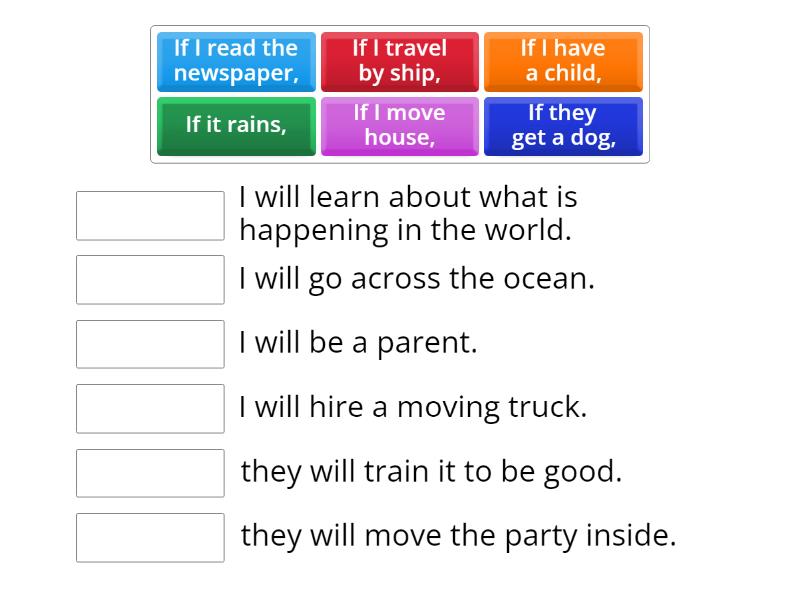First Conditional Sentences - Match up