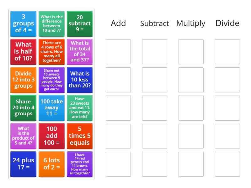 Operation Words Group Sort