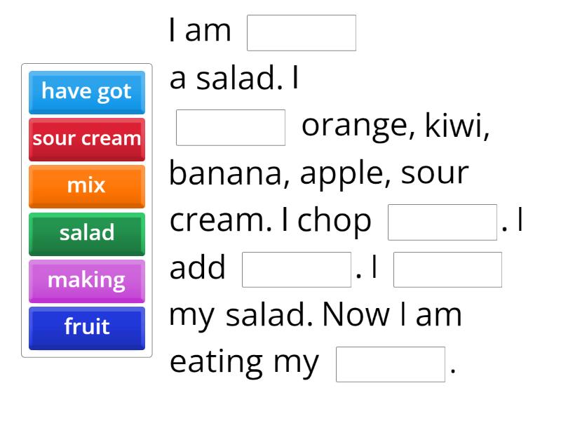 Fruit Salad - Complete the sentence