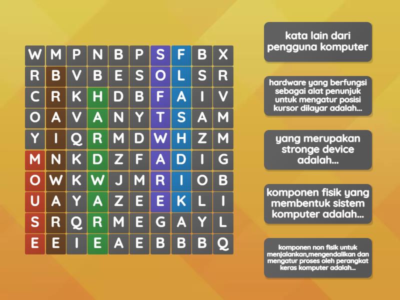 kelas 8 sistem komputer - Wordsearch