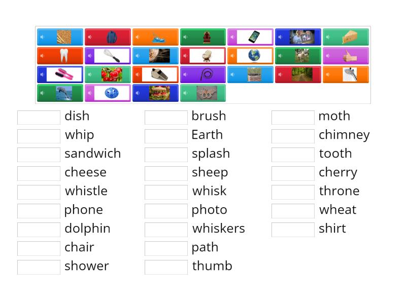 G3 Digraphs: sh, ch, th, wh, ph - Match up