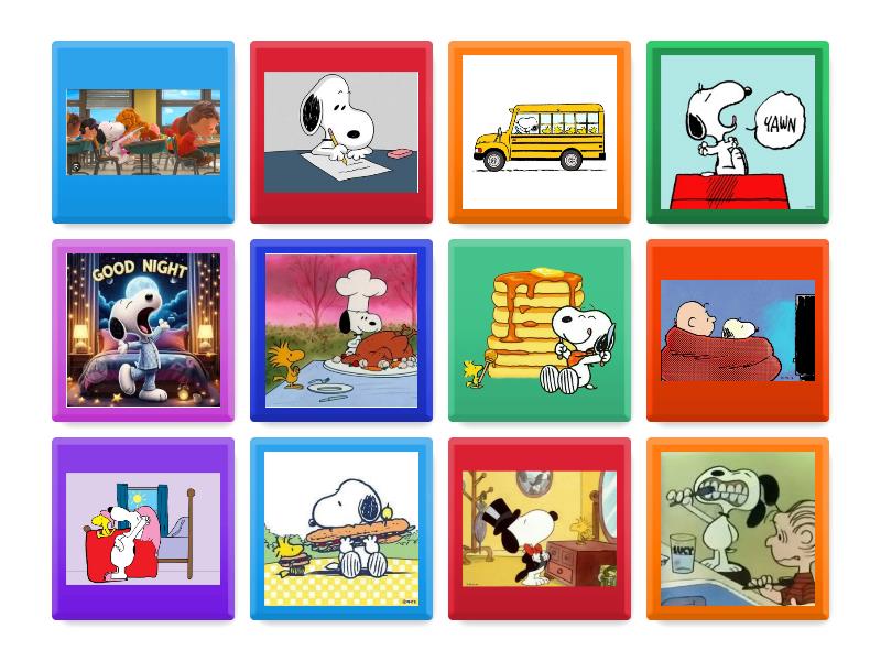 Snoopy's daily routine - Flip tiles