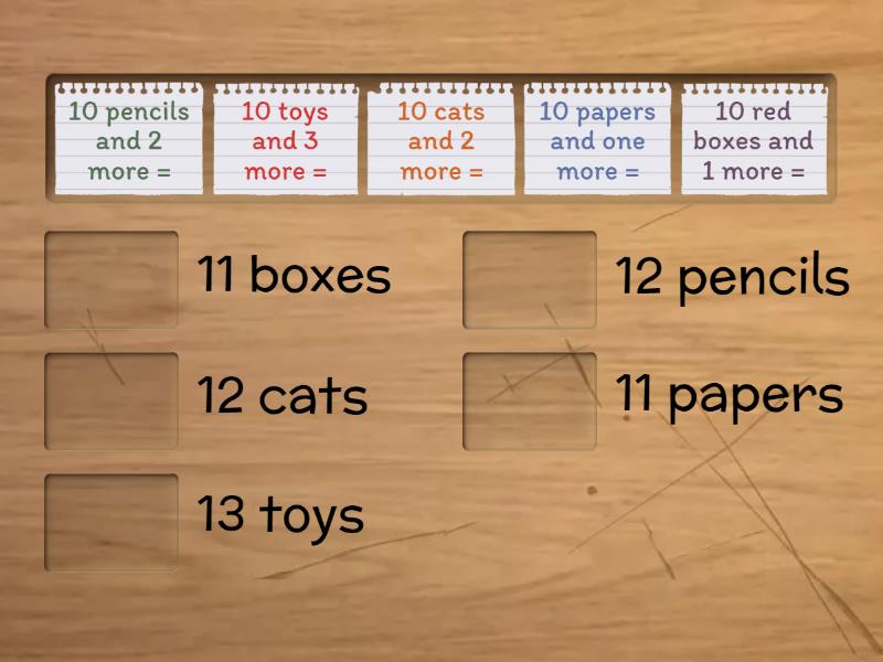 Take Apart numbers 11, 12, 13 - Match up