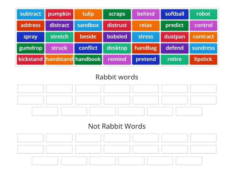 Fundations level 2 Rabbit words - Group sort