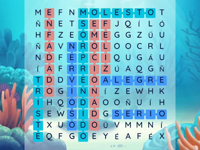 Encuentro las "emociones" en la sopa de letras. - Wordsearch