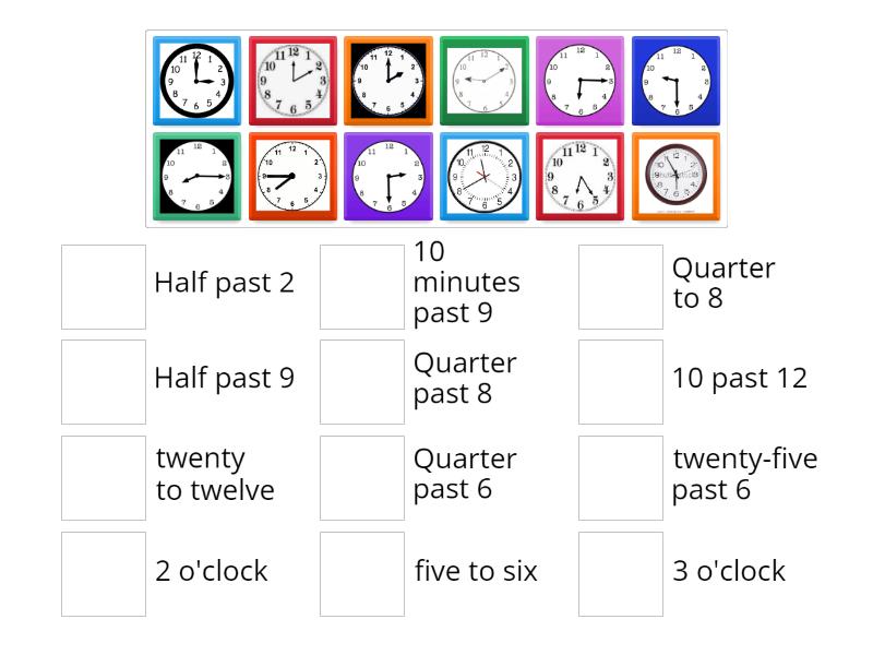 Telling the time VIP quiz - Associação
