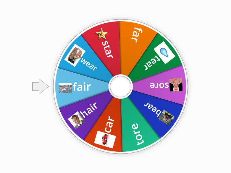 Vocalic /r/ spinner - Spin the wheel