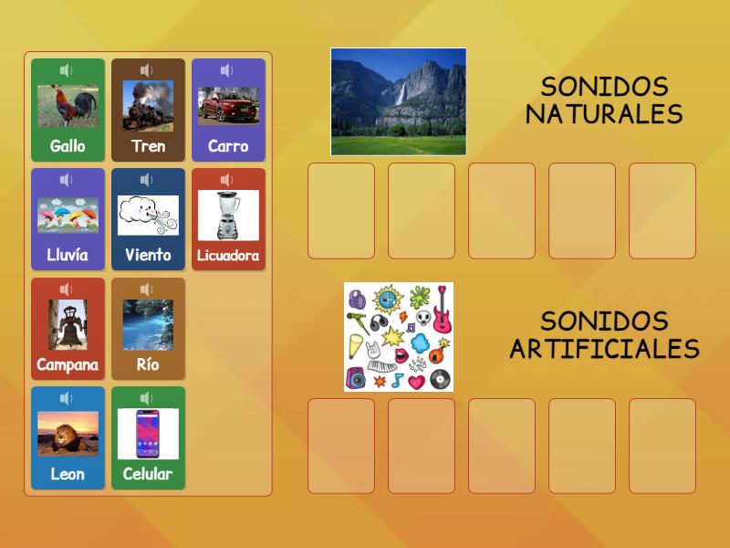 SONIDOS NATURALES Y ARTIFICIALES - Group sort