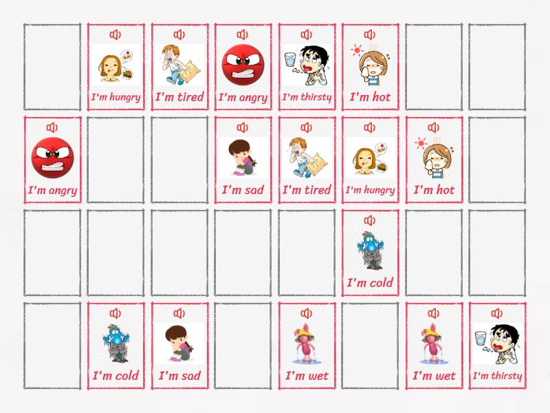 Emotions and feelings memory game - Matching pairs