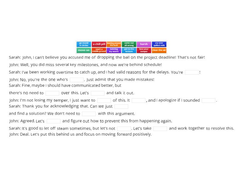 Arguing - Part 2 - Complete the sentence