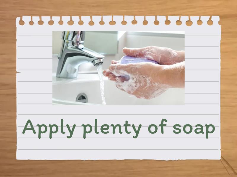 Washing hand sequence - Flash cards