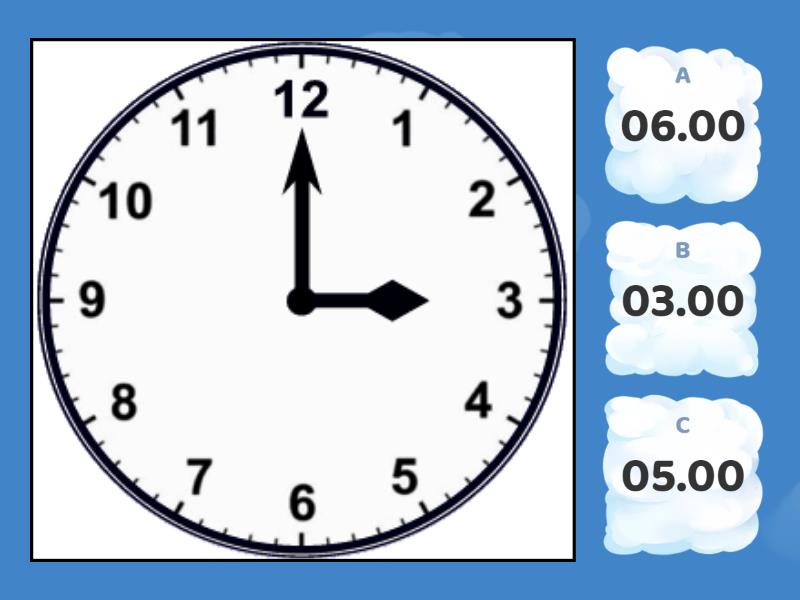 Guess time on the clock - Quiz