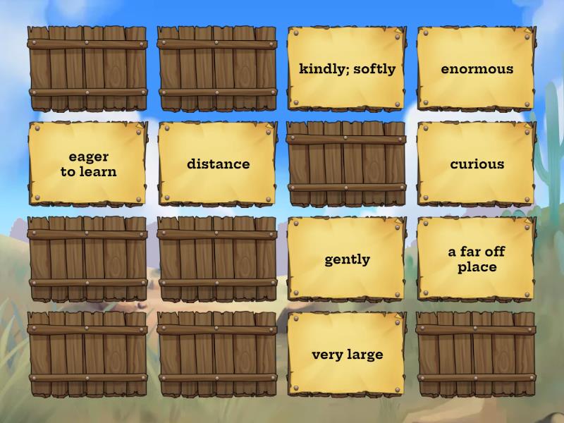 Wonders Unit 5 Week 4 "The Woodcutter's Gift" Vocabulary - Matching pairs