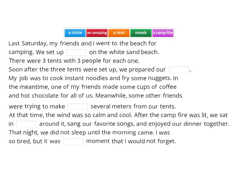 Incomplete Recount - Complete the sentence