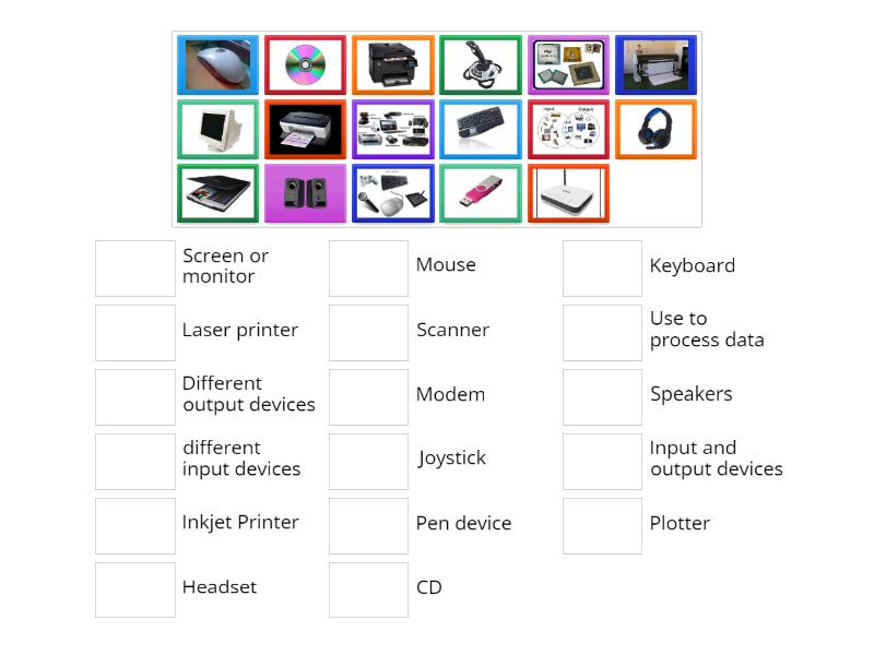 input/processing/output/storage devices - Match up