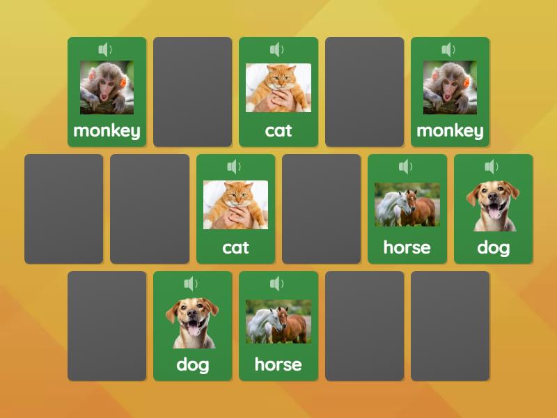 Memory game - Animals - Matching pairs