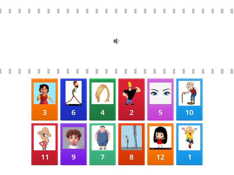 physical characteristics match activity - Find the match