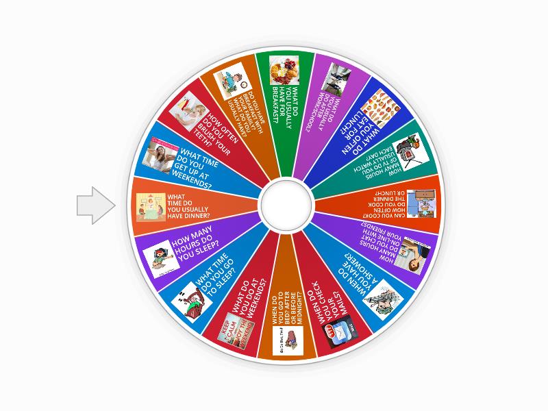 DAILY ROUTINES Adults Flying Colours - Spin the wheel