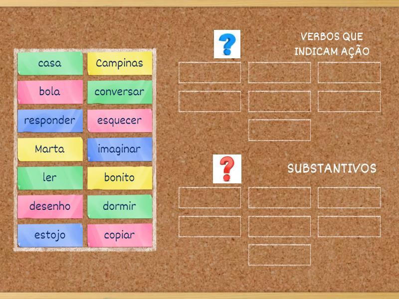 VERBOS E SUBSTANTIVOS - Group sort