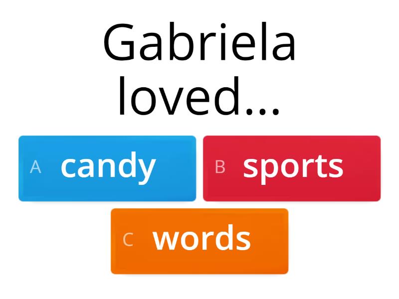 My Name is Gabriela Comprehension - Quiz