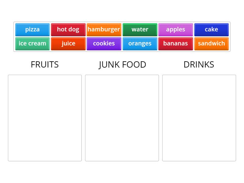 CLIL: Science - Classifying food - Categorize