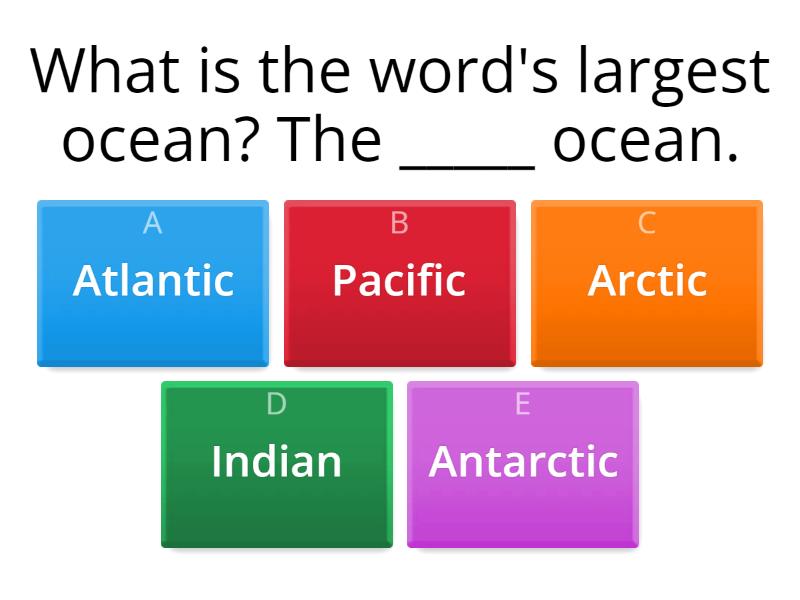 The world's oceans - Quiz