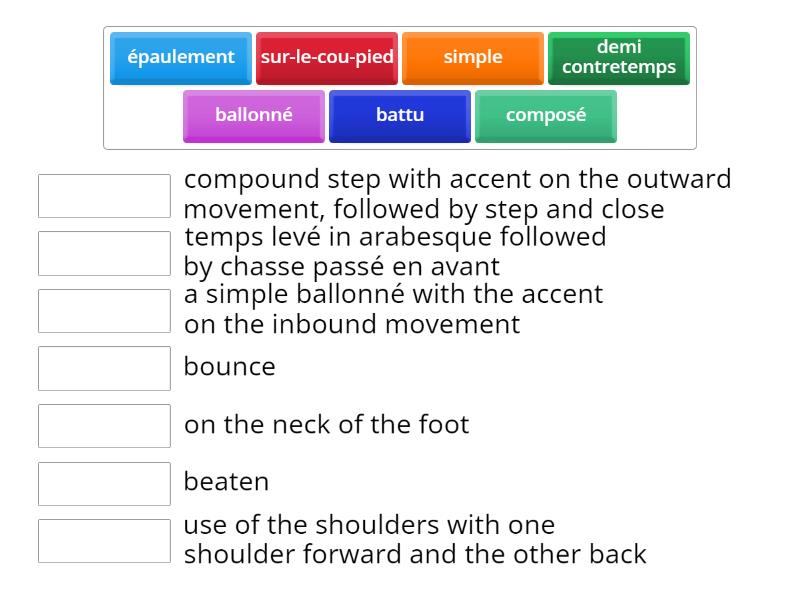 ballet theory grade 5 - Match up