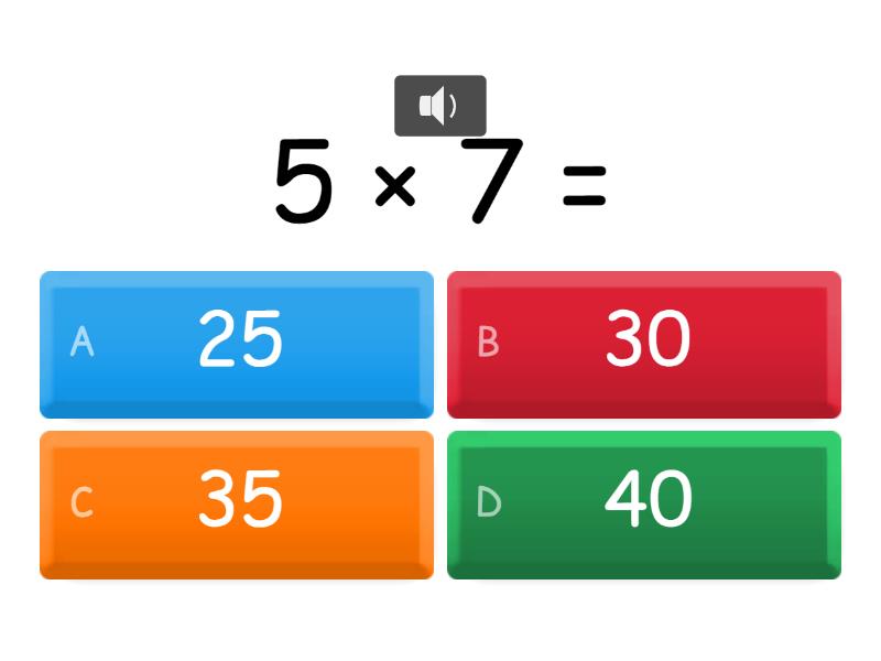 Multiplication Table 5 Practice - Quiz