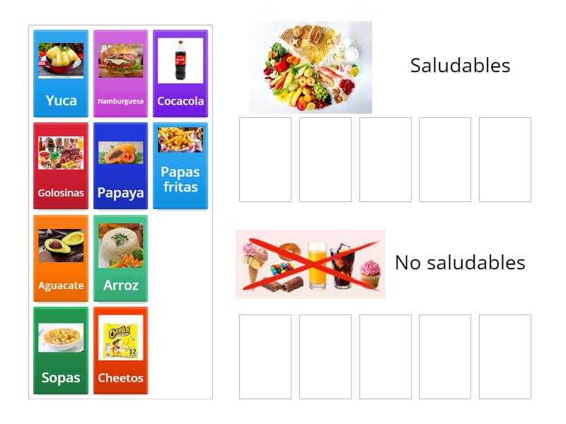 Mis alimentos saludables y no saludables - Group sort