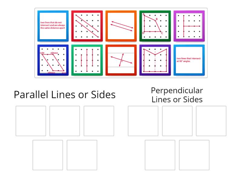 Parallel and Perpendicular Lines - Group sort