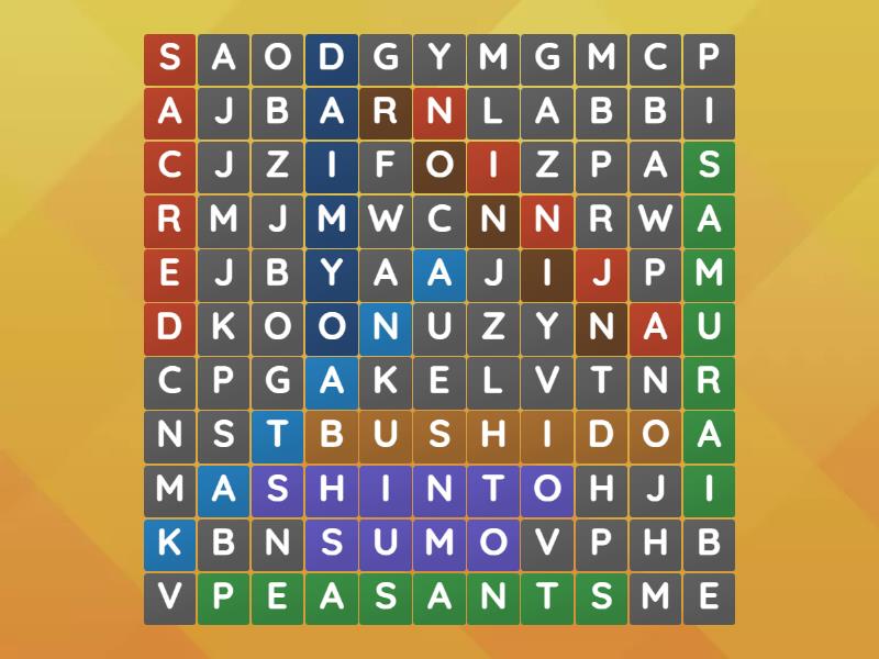 Feudal Japan - Wordsearch