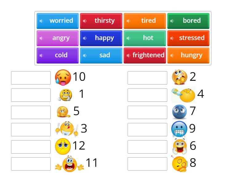 Feelings (How do you feel?) AEF 1 2C - Match up