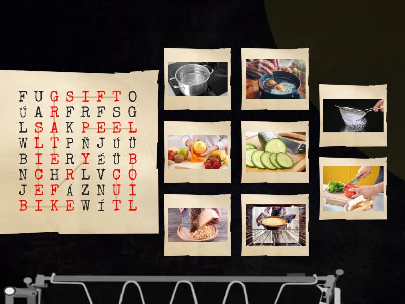 Important Verbs in The Kitchen - Sopa de letras