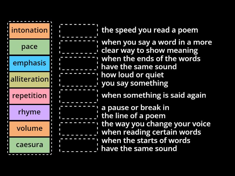Poetic Devices Matching - Match up