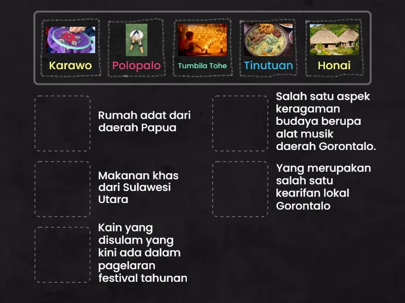 Game pencocokan "Keragaman budaya dan kearifan lokal" - Permainan ...