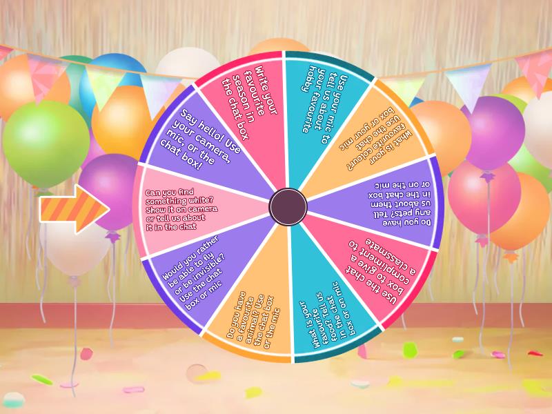 Confidence in Lessons - Spin the wheel