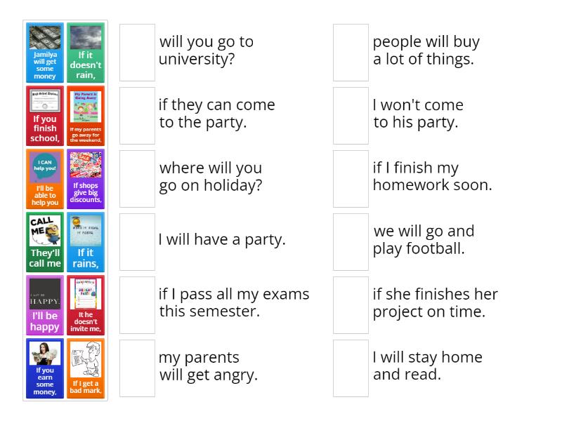 First Conditional (restricted practice) - Match up