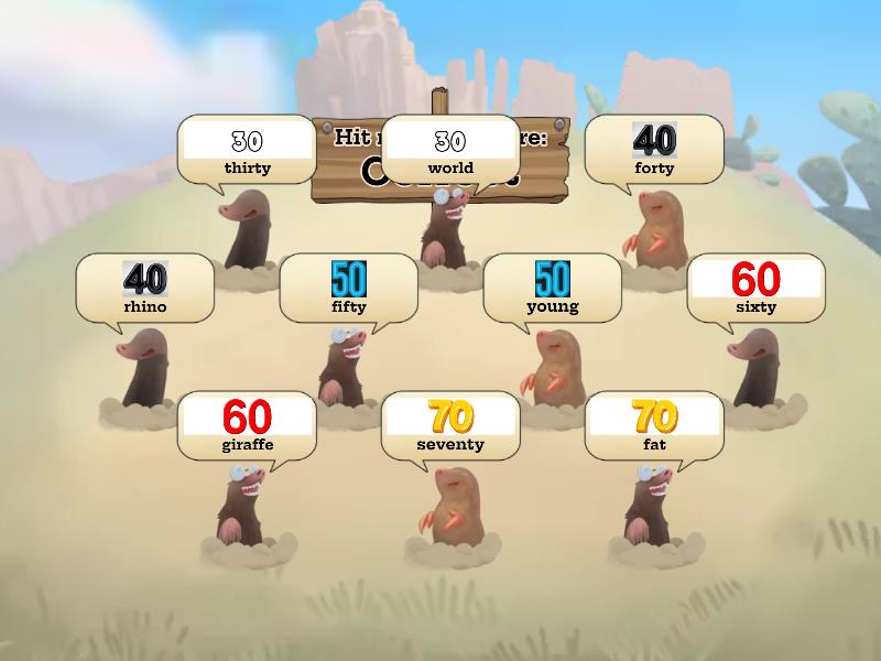 FH3. Amazing world. Hit the mole (words) - Whack-a-mole