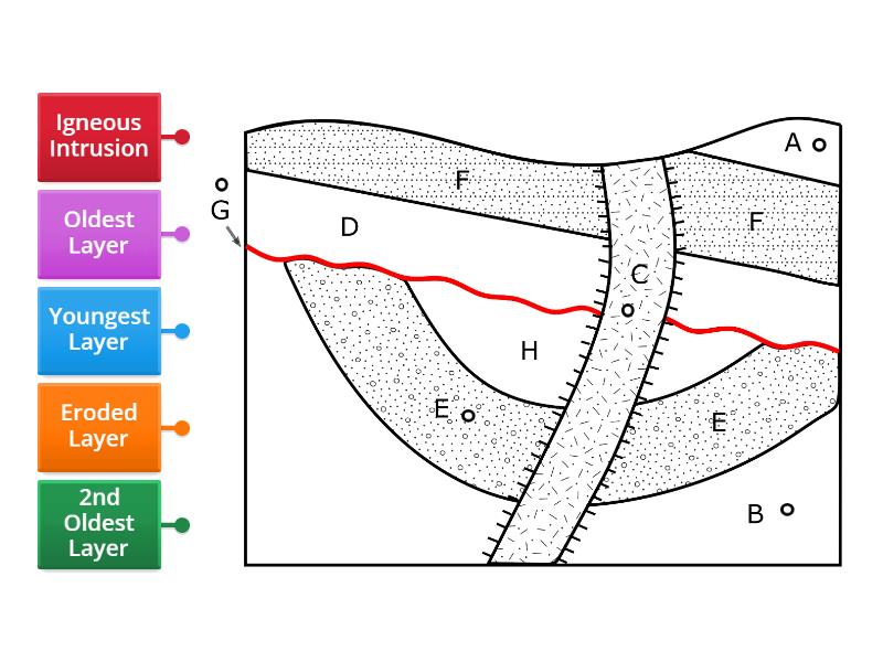 Relative Dating Practice #3 - Labelled diagram