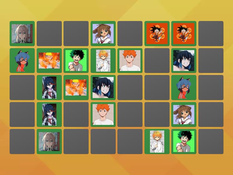 jogo da memoria de anime - Matching pairs
