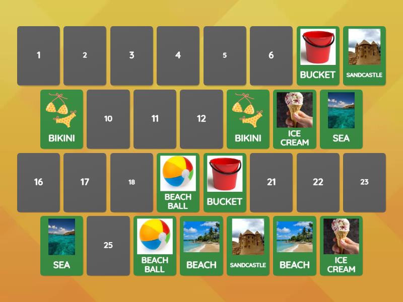 Beach - memory game - Matching pairs