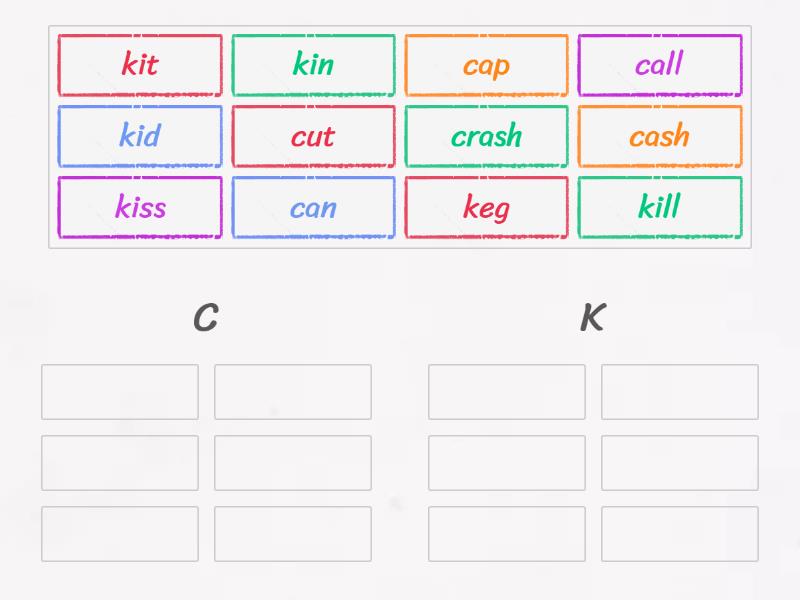 3. C or K Sorting Game - Group sort