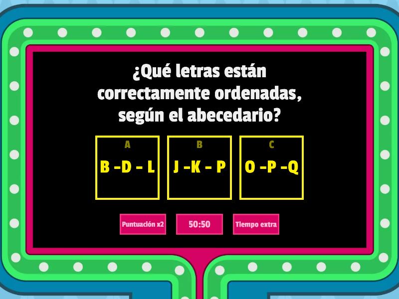 Jugando con el abecedario - Gameshow quiz