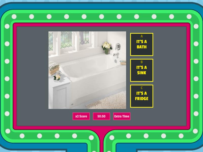 PARTS OF THE HOUSE,ROOMS AND FURNITURE - Spielshow-Quiz