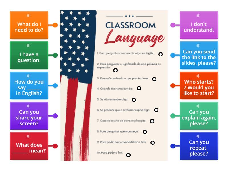 A1 - Day 01 - Classroom Language - Labelled diagram