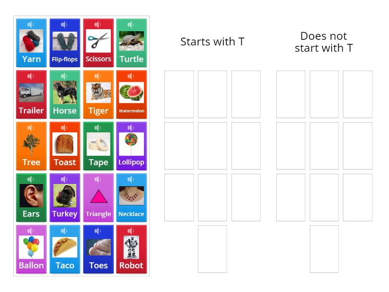 Letter T - Group sort