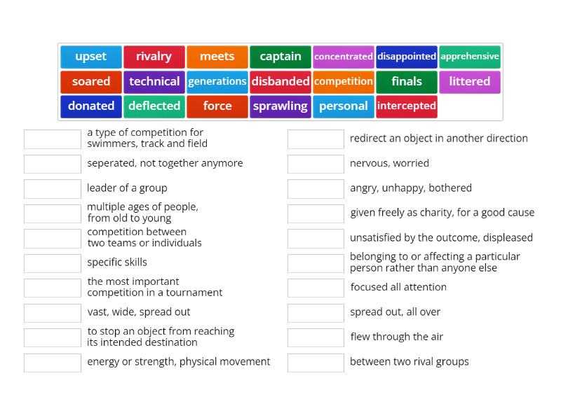 HMH Grade 3 Module 5 Vocabulary Review - Match up