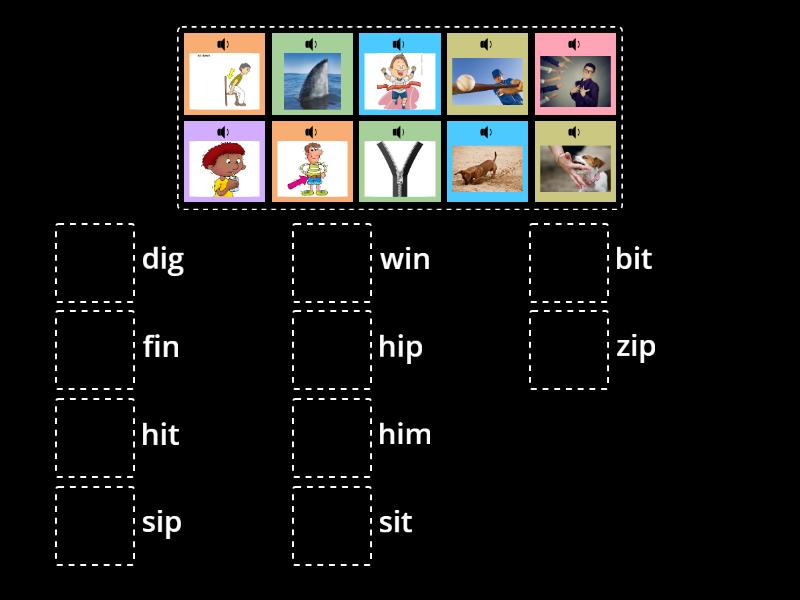 cvc word matching (short i) - Match up