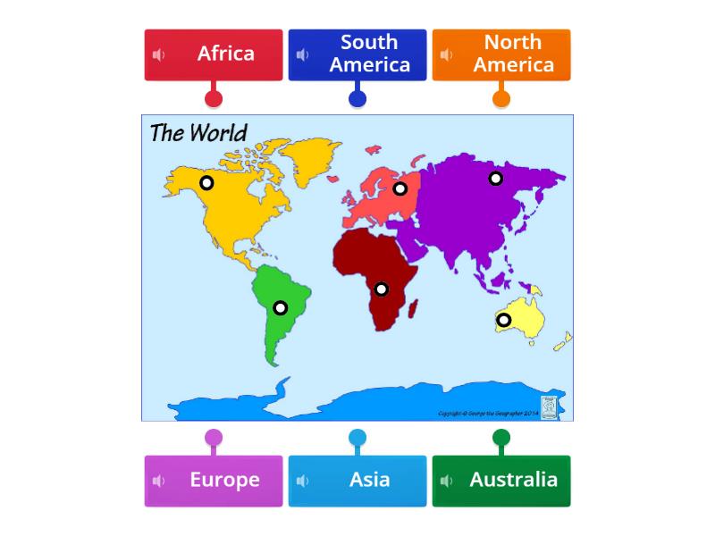 Continents - Labelled diagram
