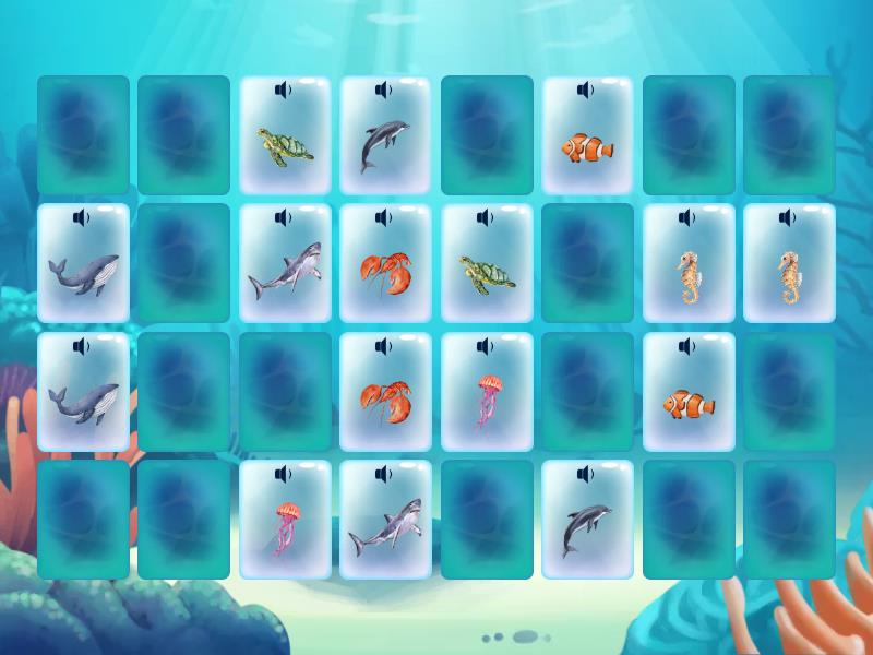 Sea Animals Memory - Matching pairs